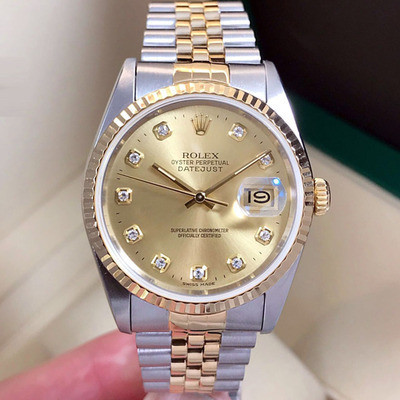 Rolex Original Diamond Rolex Log Type 18K Gold Champagne Dial Automatic ...