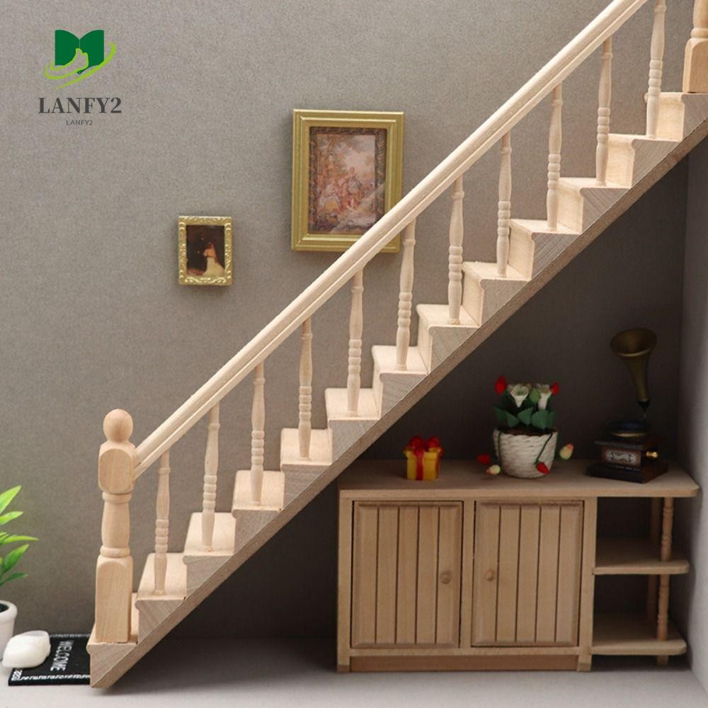 ALANFY 1:12 Dollhouse Furniture, Pretend Play DIY Mini Stairway Model ...
