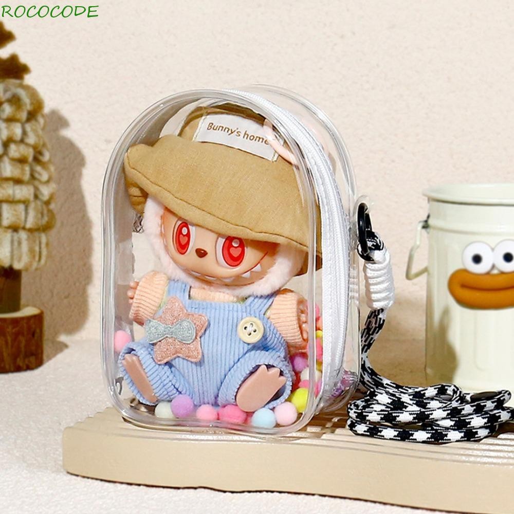 ROCOCODE Labubu Clear Outdoor Doll Bag, with Hairballs Crossbody Chain ...