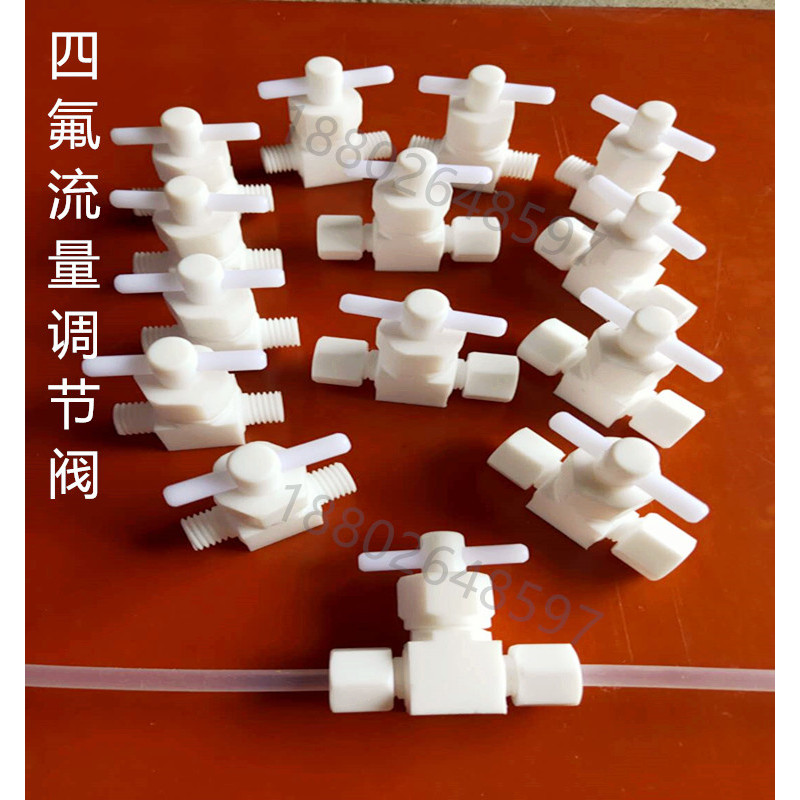 PTFE Manual Needle Valve Teflon Straight Valve PTFE Flow Control Valve ...