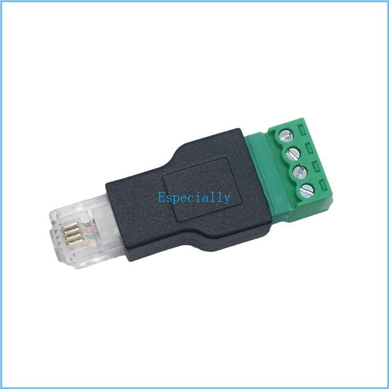 ESP RJ11 4P 4C Male to 4 Pin AV Screw Terminal Connector Screw Type ...