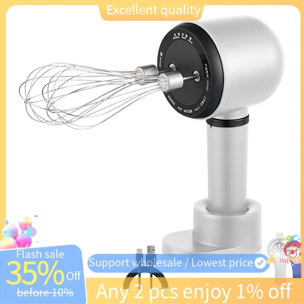 In -Electric Hand Mixer,Wireless Portable Hand Whisk with Rechargeable ...