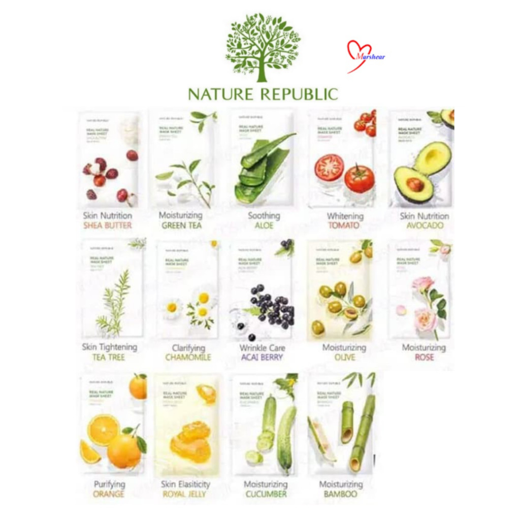 Nature Republic Real Nature Mask Sheet 23ml (14 types to choose ...