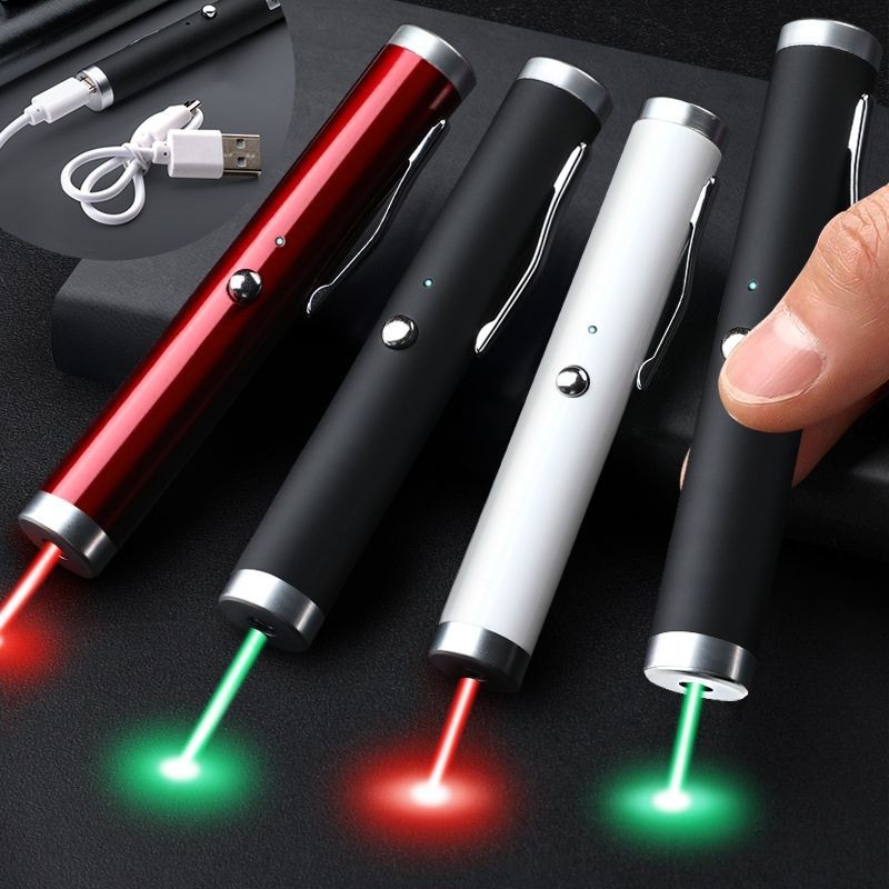 USB Charging Laser Pointer Pen long and short type green and red light ...