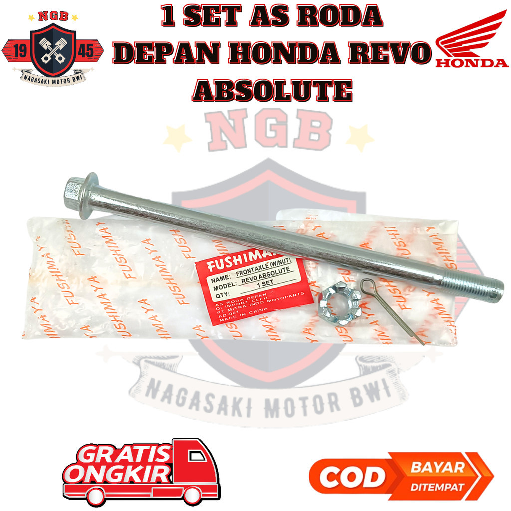 Revo Absolute Motorcycle Front Axle - Front Axle 1set Nut Honda Revo ...