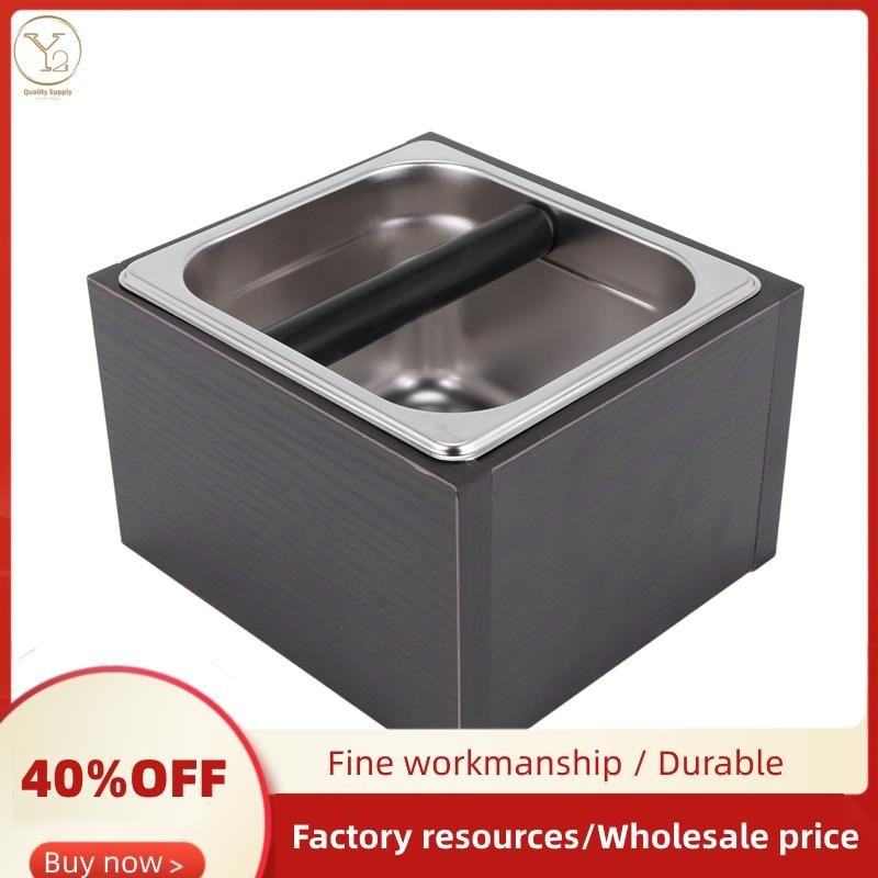 Wood Trash Can Coffee Knock Box Espresso Grounds Container Residue For ...