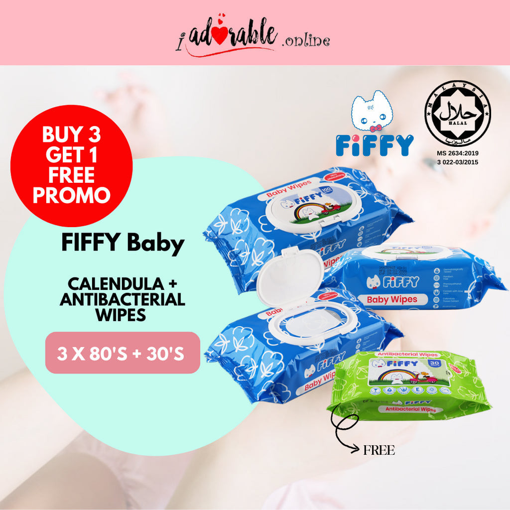 FIFFY Baby Wipes CALENDULA WIPES (100 SHEETS X 3 + 30 SHEETS) | Shopee ...