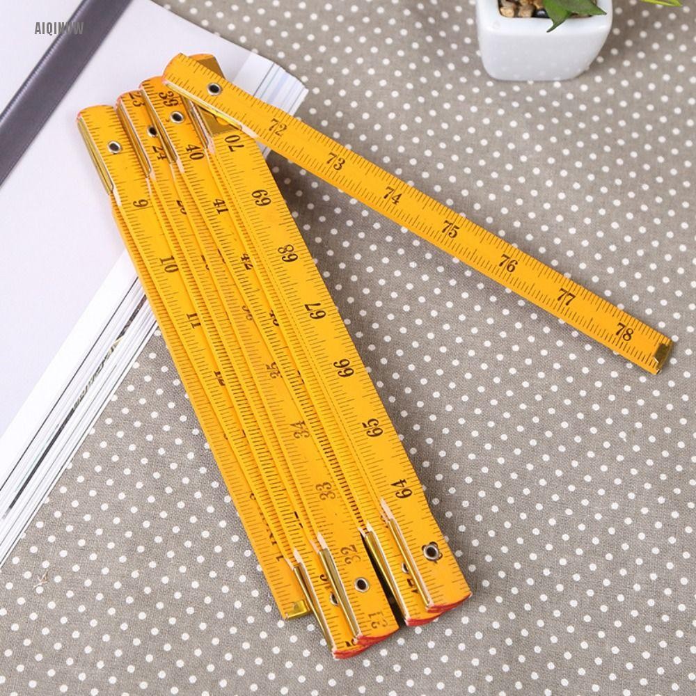 AIQINUW 1M 2M Folding Wooden Ruler, Double Sided Scale General Use Inch ...