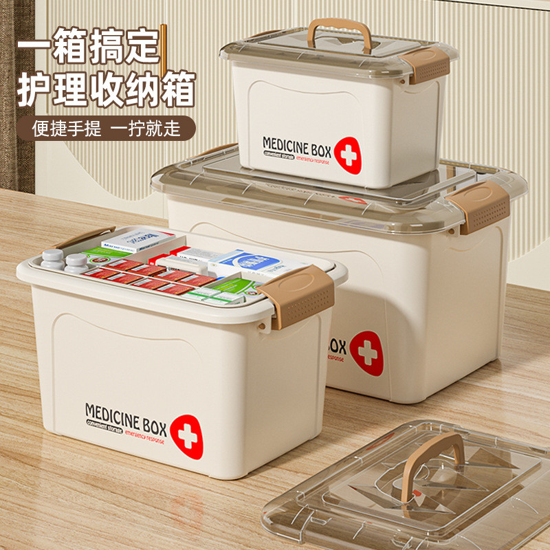 Large-capacity Medicine Box Portable Compartment Packaging Household ...