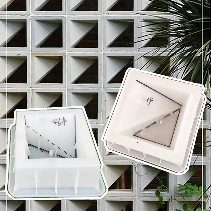 Cement Hollow Brick Plastic Mold Modern Geometry 3D DIY Air-Brick Grid ...
