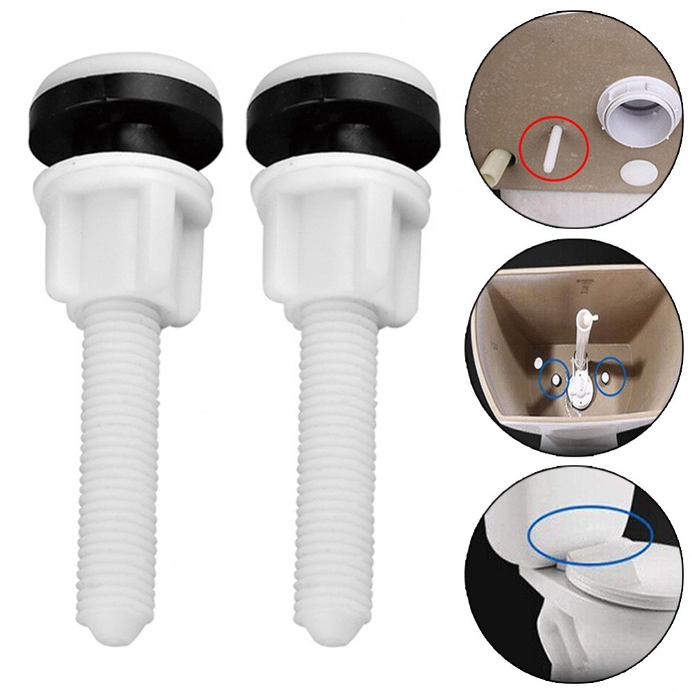 2 Pack Plastic Toilet Hinge Close Coupling-Bolts And Nuts With Washers ...