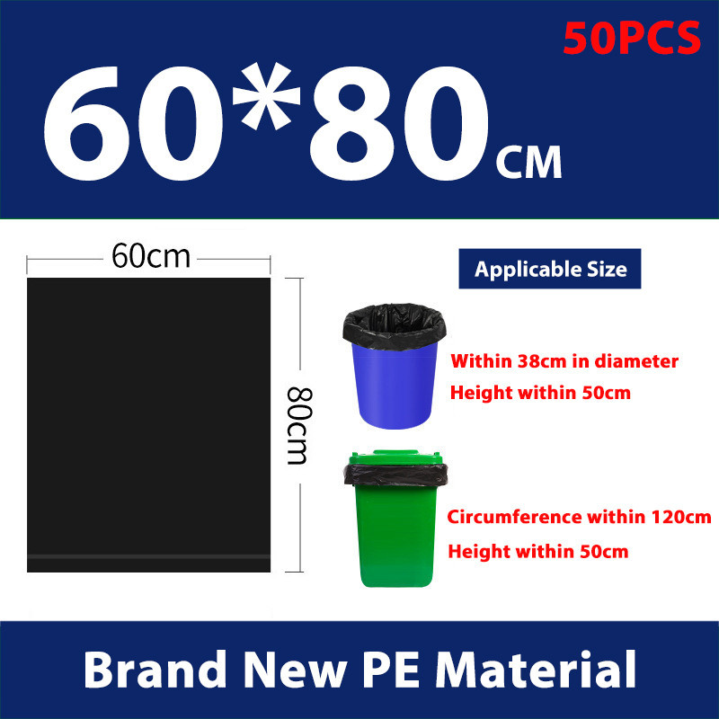 Large Flat Garbage Bag Rubbish Bag Thick Disposable Plastic Trash Bags ...