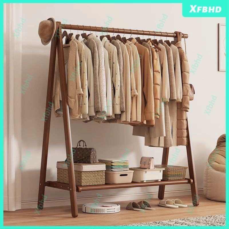 Solid Wood Clothes Hanger Floor Clothes Rack Bedroom Coat Rack ...