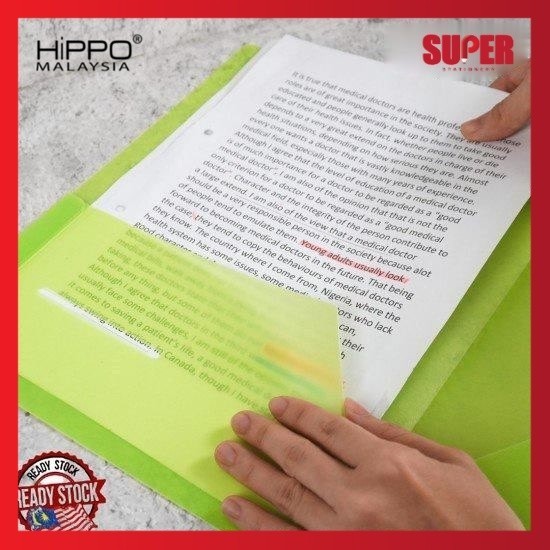 [super stationery] HIPPO FOLDER FILE POCKET FILE FI258 A4 (100 PCS ...
