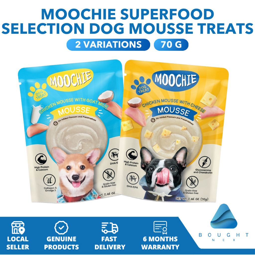 Moochie Superfood Selection Dog Mousse Treats 70g Complementary Topper ...
