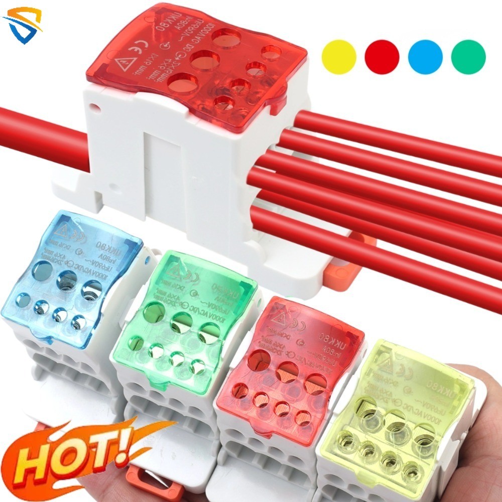 One Into Multiple Branch Line Terminal Rail Splitter UKK80A Single-pole ...