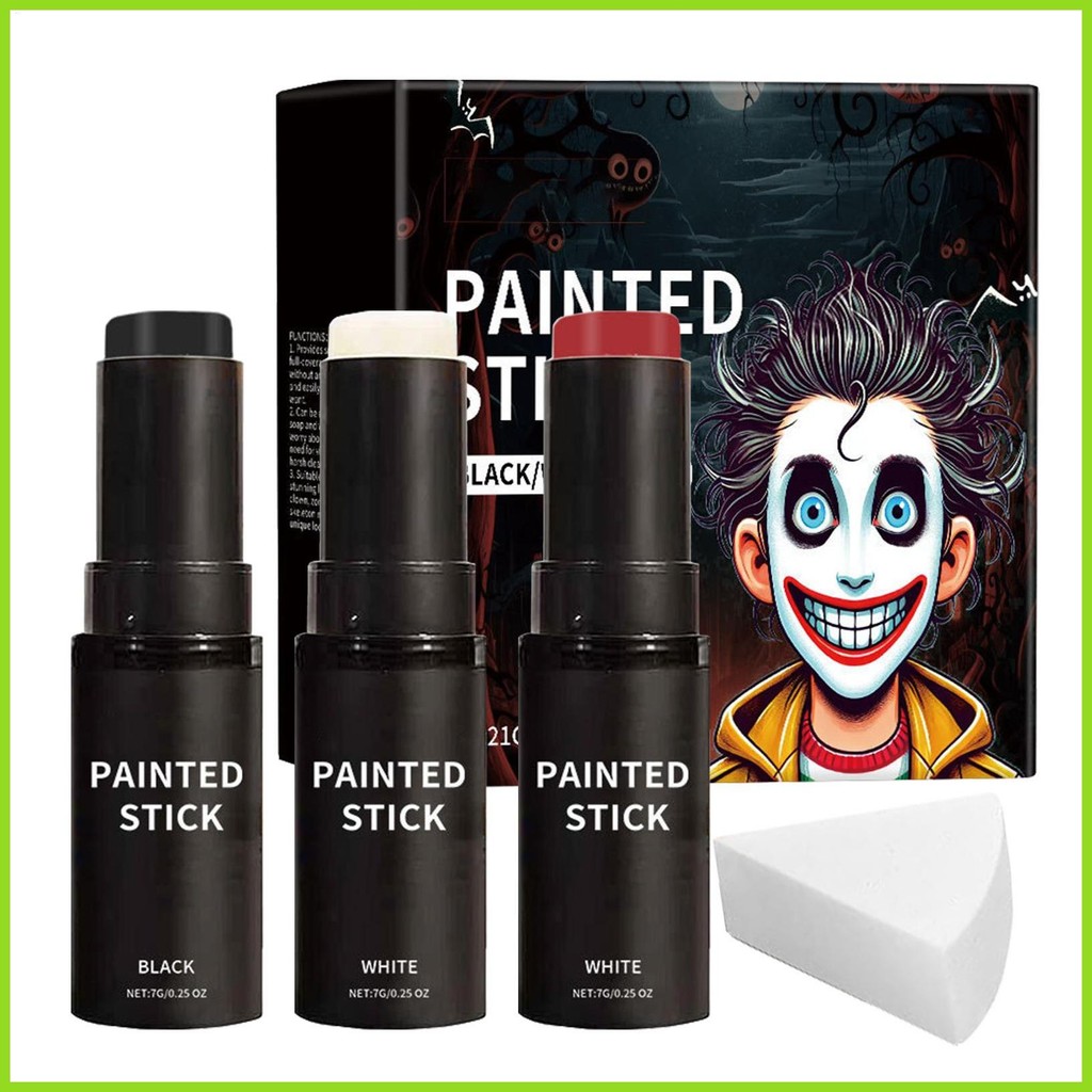Halloween Clown Makeup Kit Cream Skeleton Clown Skull Mime Foundation ...