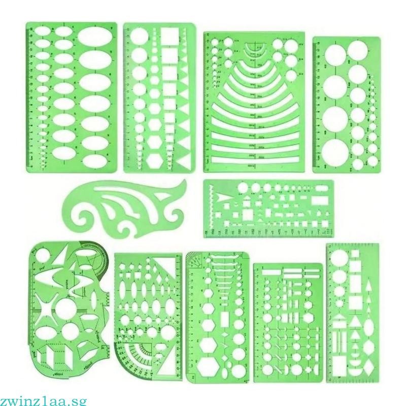 zwinz1aa 11Pcs Geometric Stencil Geometric Drawing Templates Clear ...