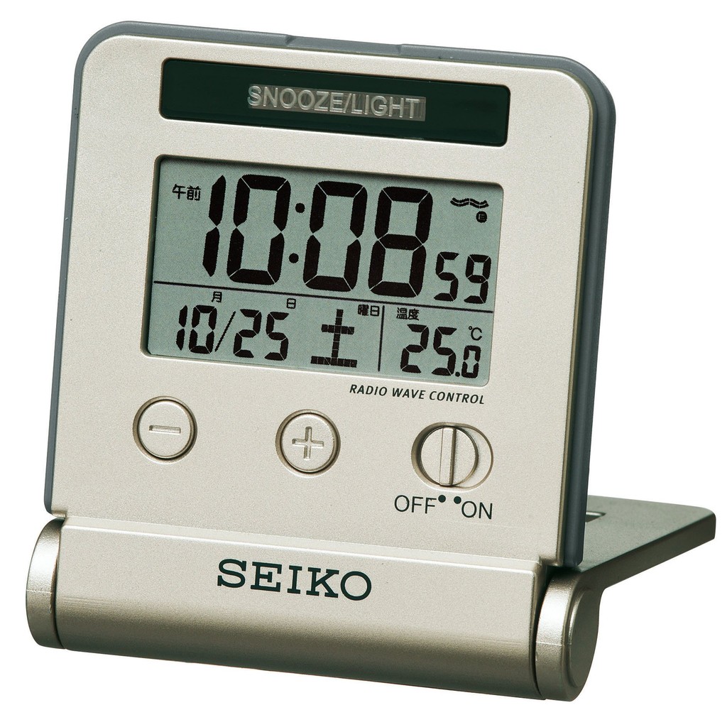 Seiko Clock Alarm Clock Traveler Radio Wave Digital Automatic Lighting ...
