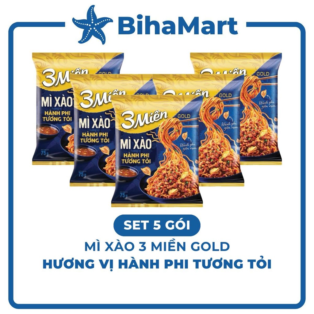 [SET OF 5 PACKAGES] - UNIBEN - 3 Mien Gold fried noodles with fried ...