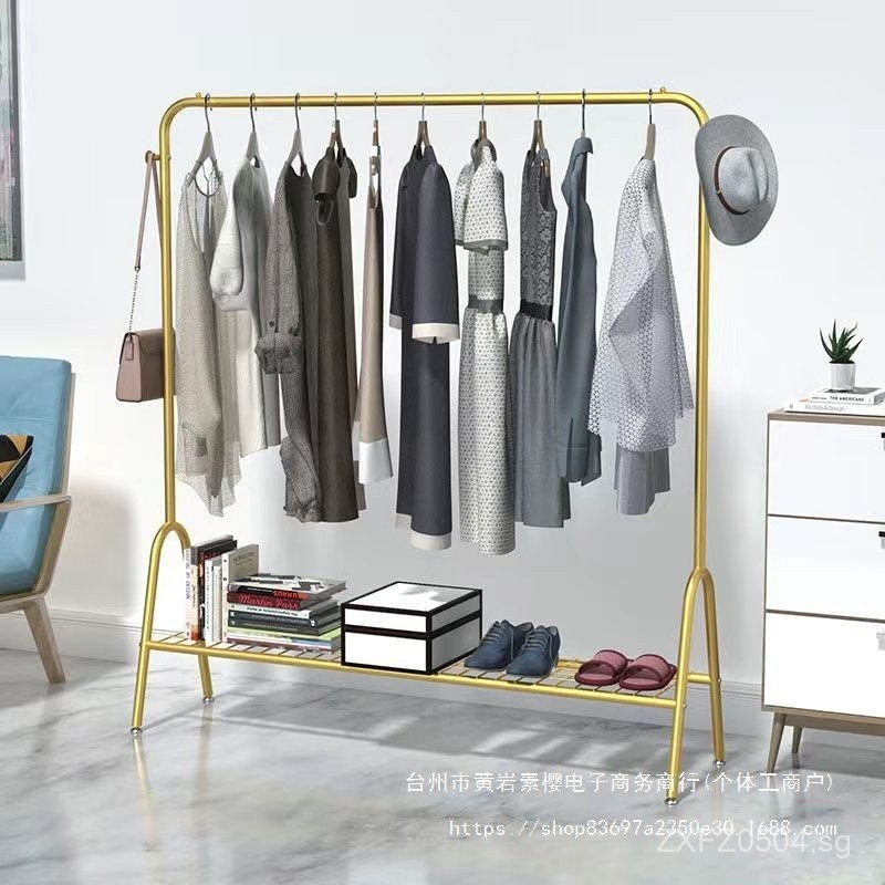 Floor-standing Iron Clothes Rack, Bedroom Balcony Home Clothing Rack ...