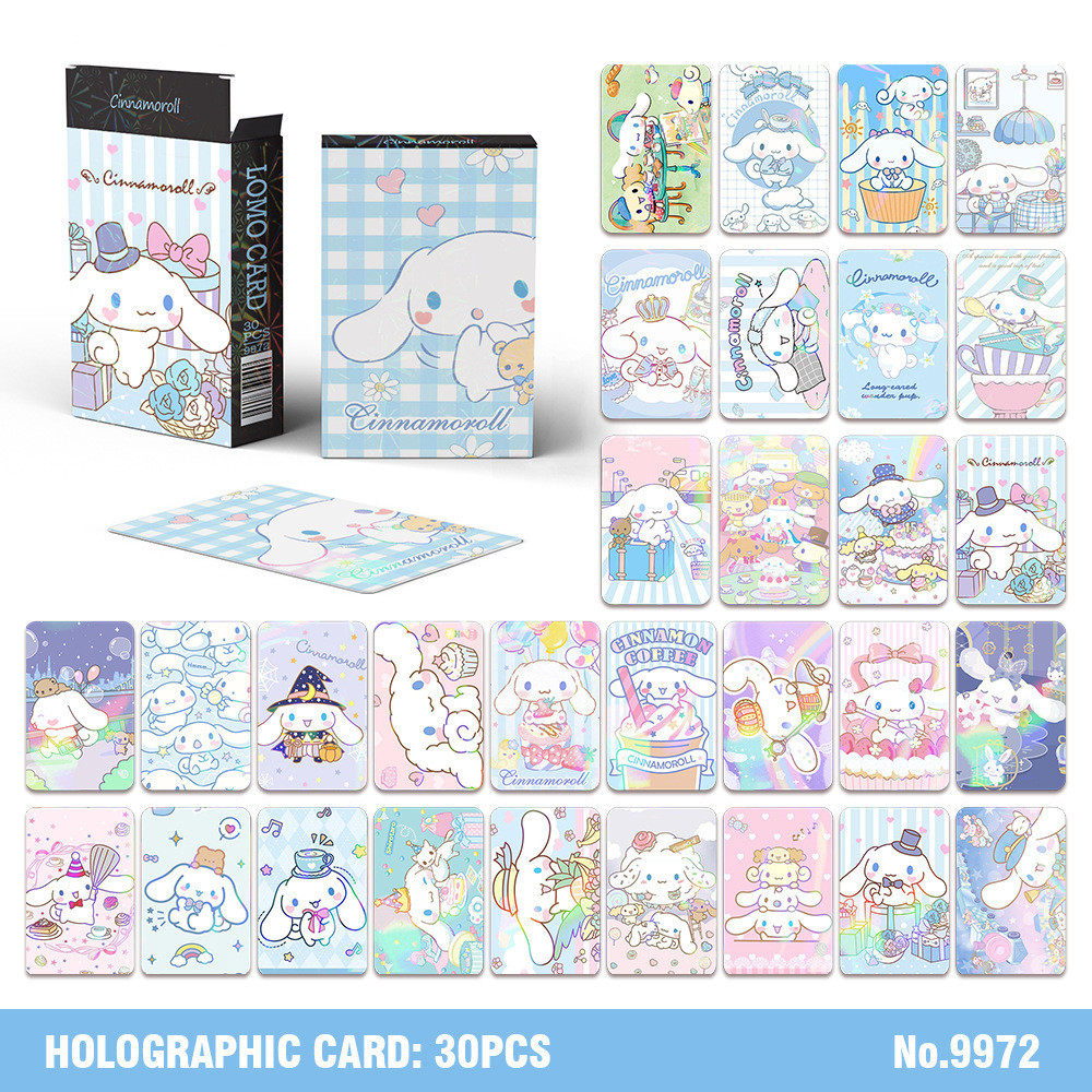 Sanrio Cinnamoroll Holographic Photocard Laser Flash Lomo Card 30pcs ...