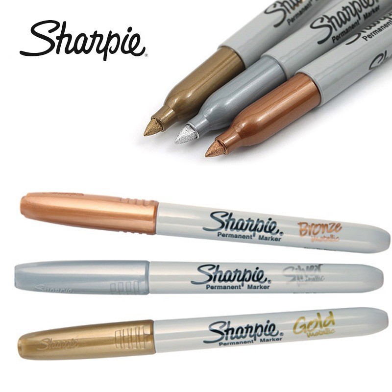 Sharpie 1823815 Sharpie Metallic Markers, Fine Pt Sharpie Marker Gold ...