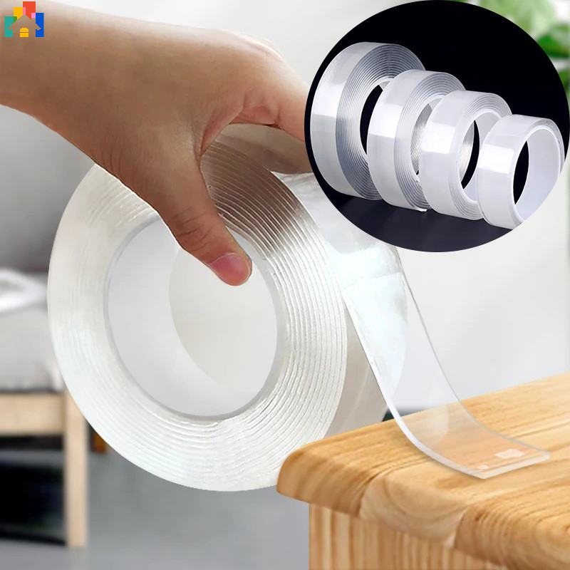1Roll Washable Reusable Waterproof Transparent Nano Tape Super Strong ...