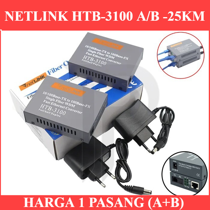 Netlink HTB-3100 Fiber Optic Media Converter Fiber Optic HTB3100 ...