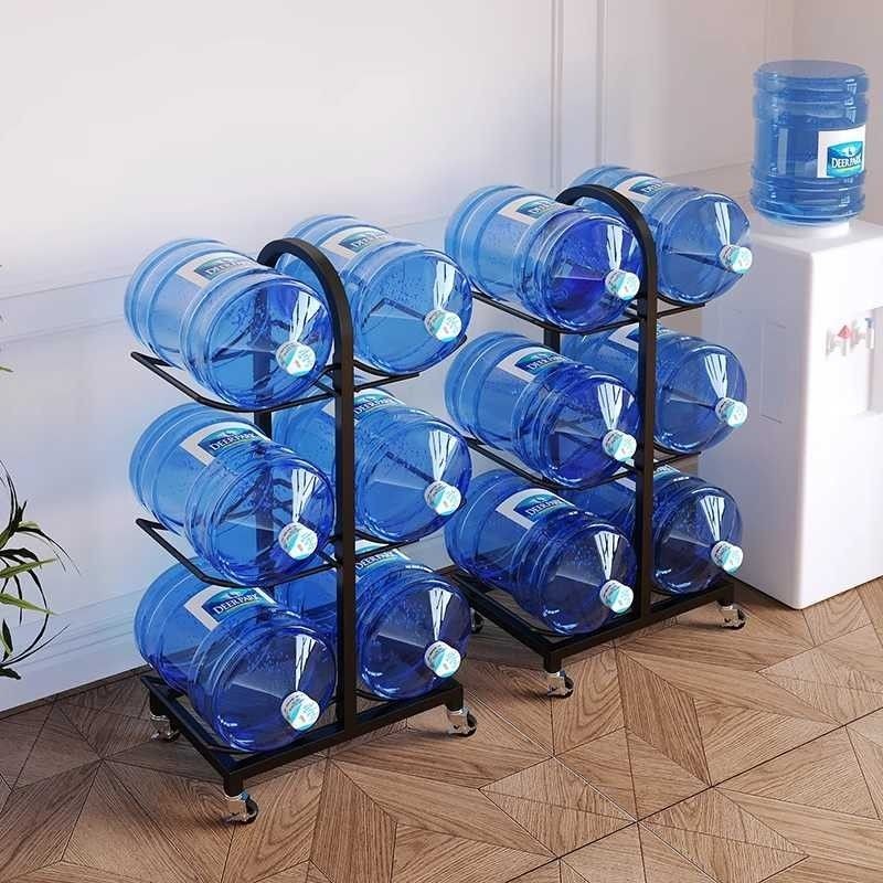Water Barrel Stand Storage Bucket with Wheels Mineral Water Bucket ...