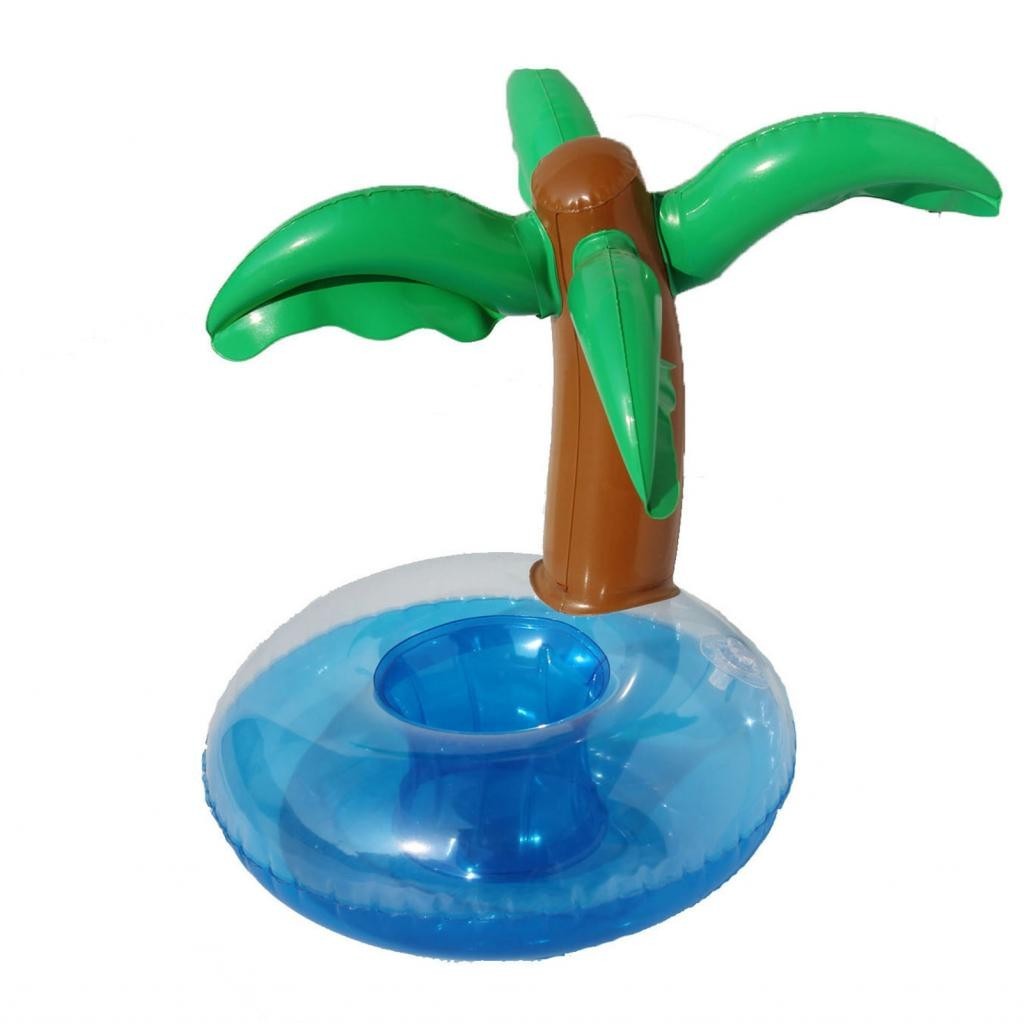 Seashorehouse Drinking Holder PVC Lightweight Drink Float Coconut Tree ...