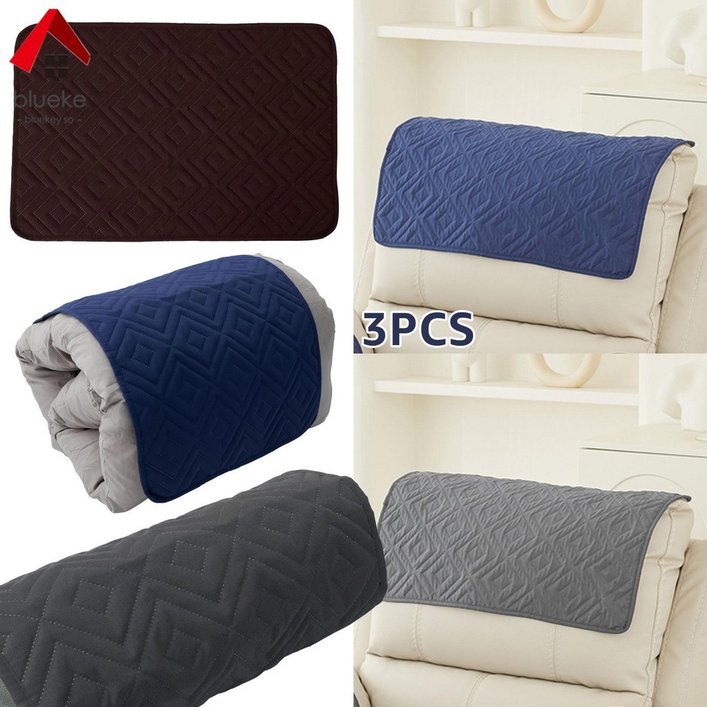 3 Pieces Recliner Headrest Protector Polyester Headrest Cover for Recliner Chair Wear Resistant ...