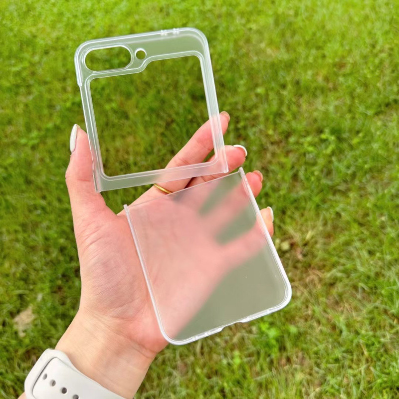 For Samsung Galaxy Z Flip 6 Case Transparent Hard Shell Fold Protection ...