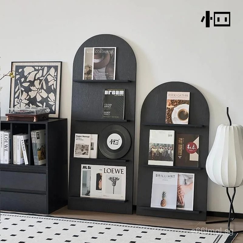 Xiao Si/Time Bookshelf/Black Storage Rack Magazine Rack Bookshelf ...