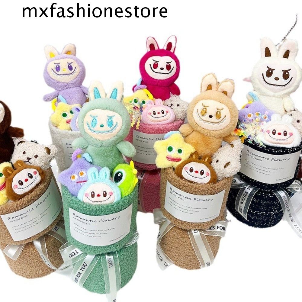 MXFASHIONE Labubu Plush Doll Bouquet, Soft Stuffed Cartoon Plush Flower ...