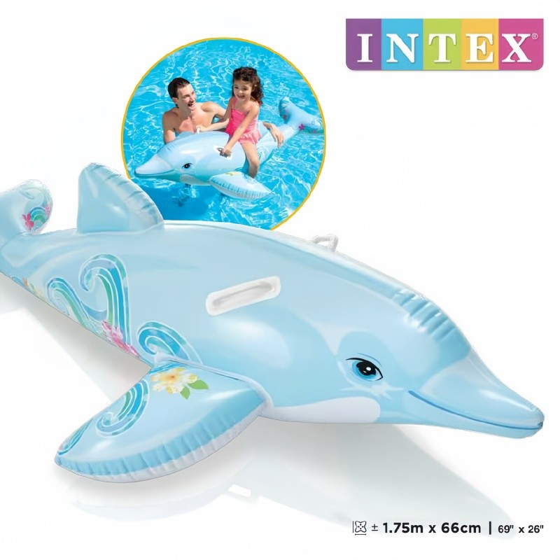 INTEX Blue Dolphin Water Inflatable Mount Inflatable Floating Drainage ...