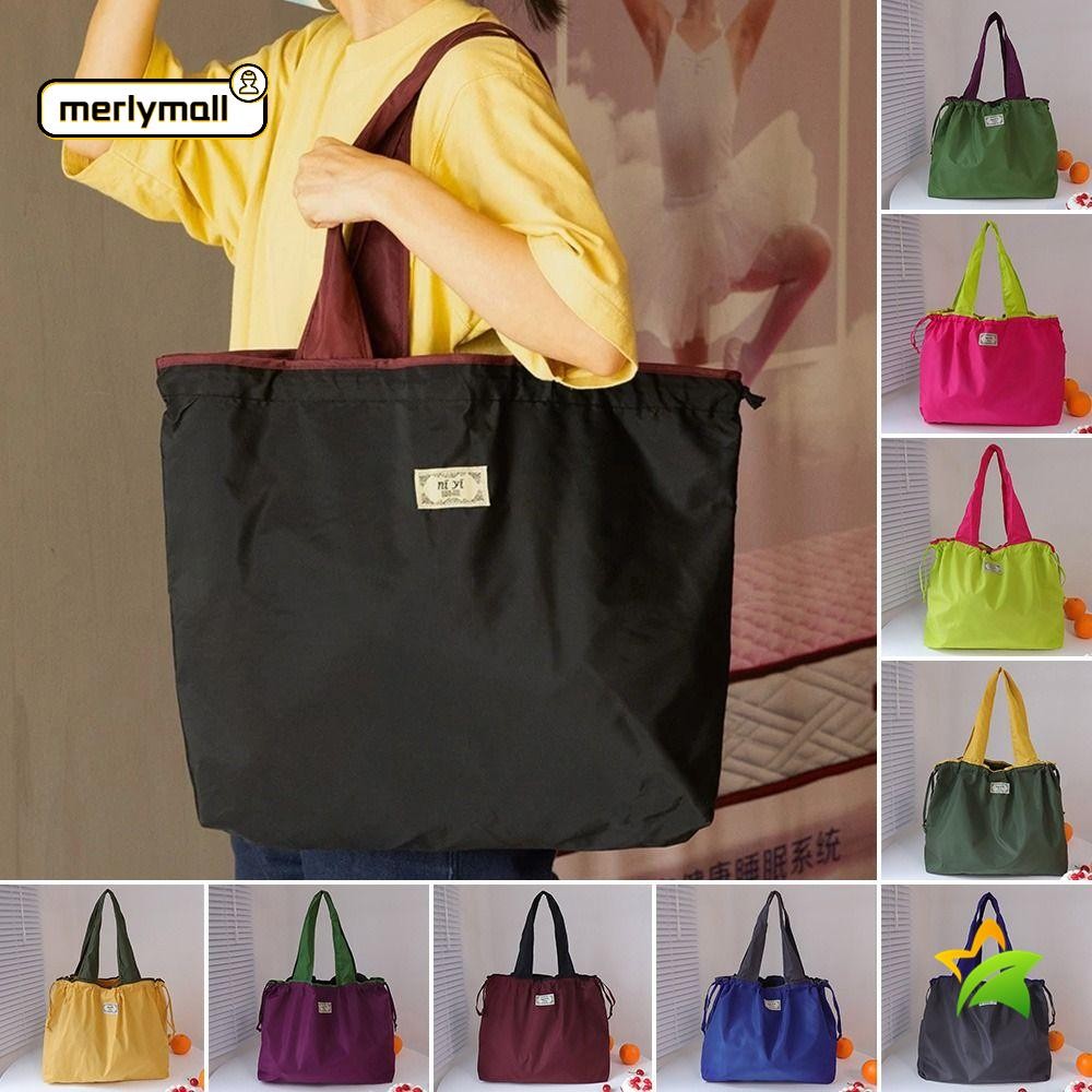 MERLYMALL Supermarket Shopping Bag, Eco-Friendly Drawstring Shopping ...