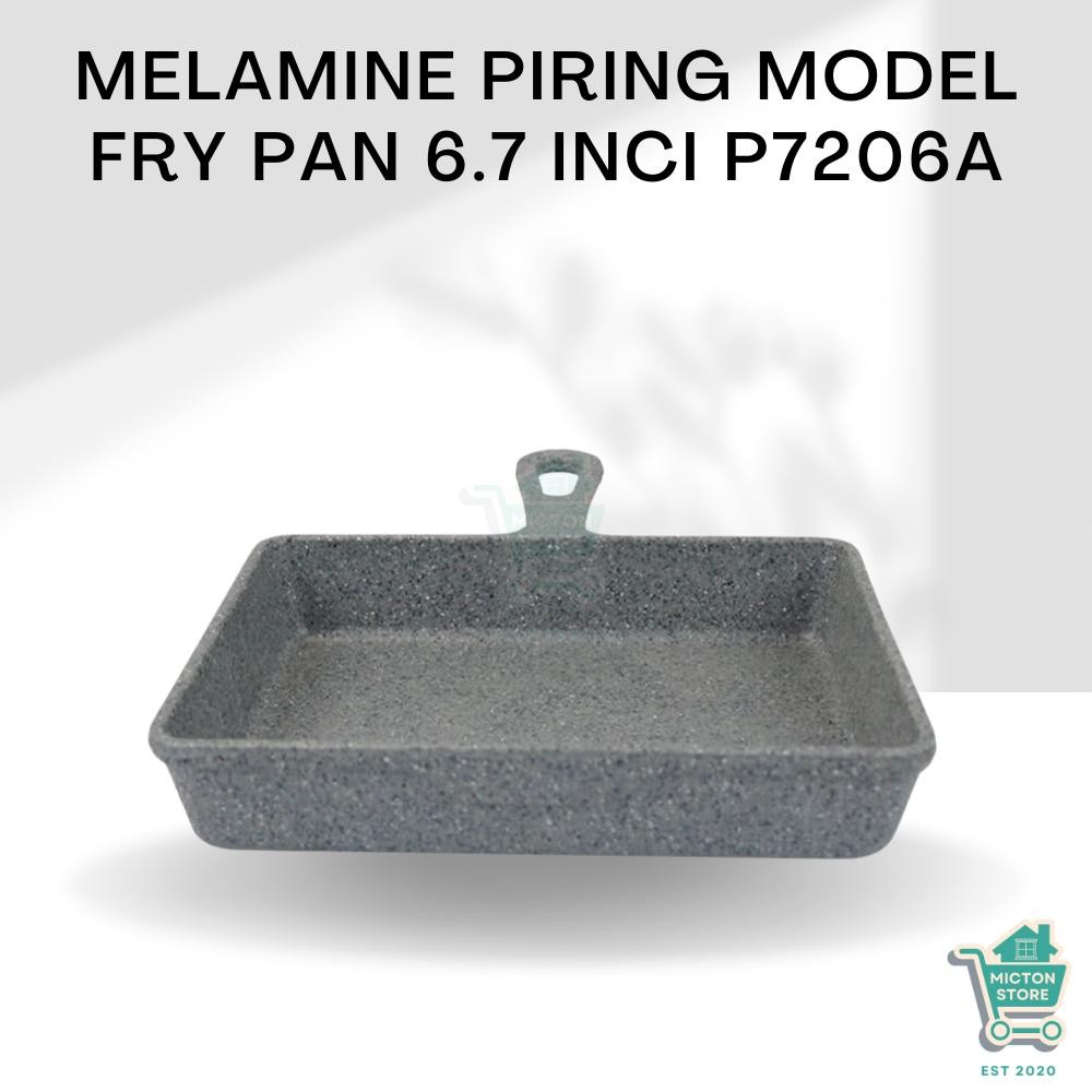 Micton Premium Melamine Plate Long Handle Square Frying Pan Model 6,7 ...