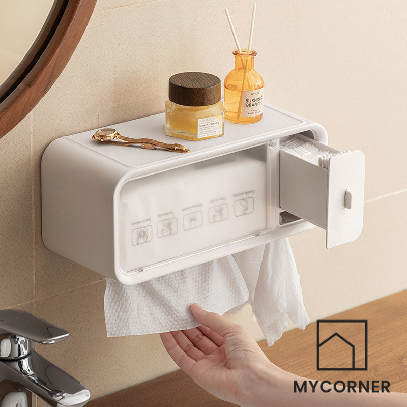 Facial Cloth Storage Box Wall-Mounted Disposable Cleansing Tissue ...