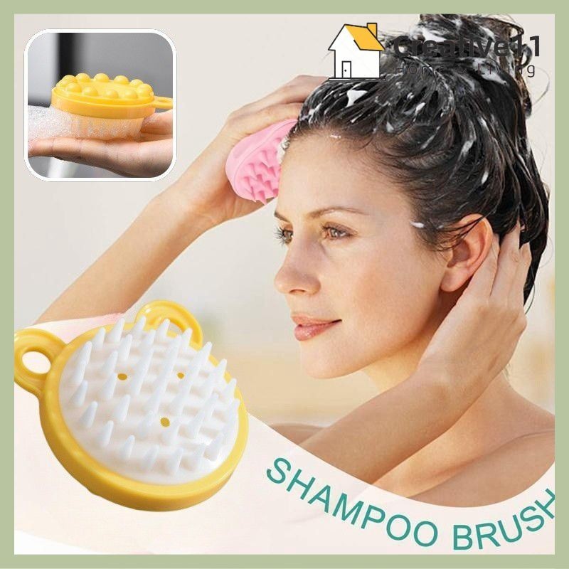 Shampoo Brush Silicone Hair Scalp Massage Shampoo Brush Head Acupoint ...