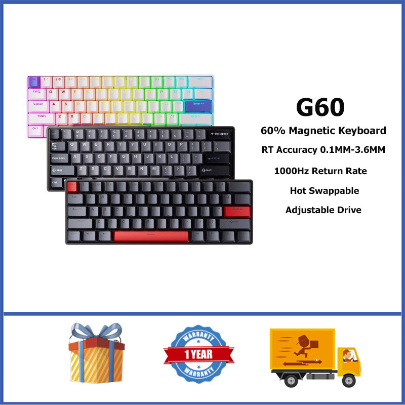 DrunkDeer G60 Wired Magnetic Keyboard RGB Driver Adjustable Hot ...