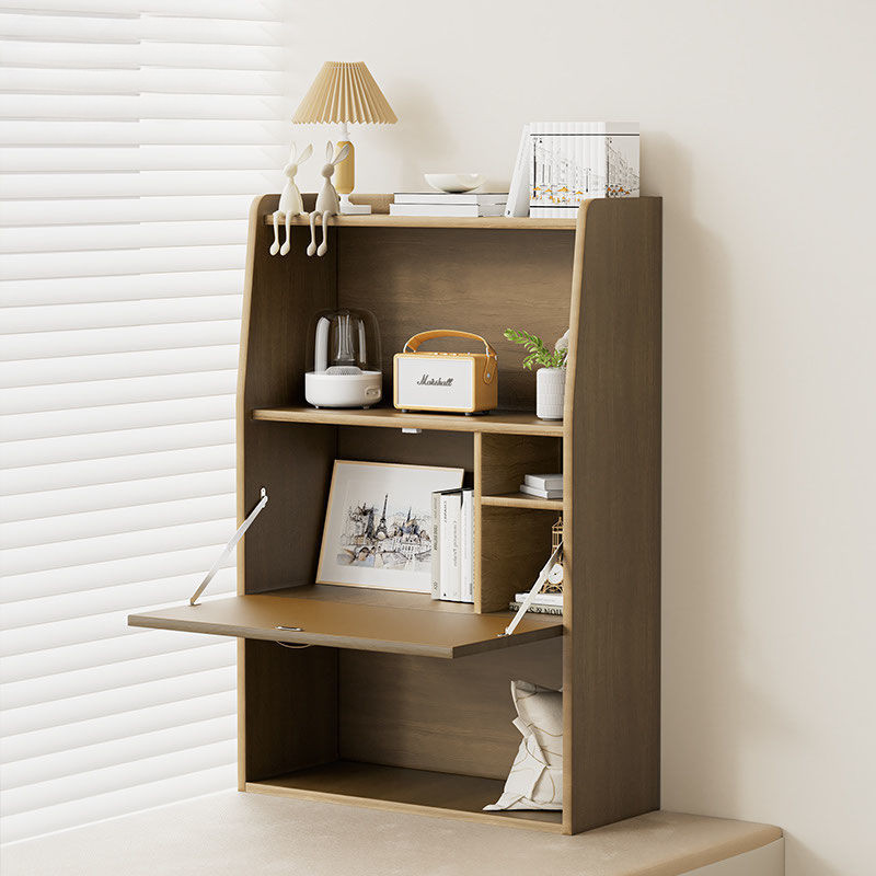 Household Folding Desk Solid Wood Bay Window Table Simple Storage ...