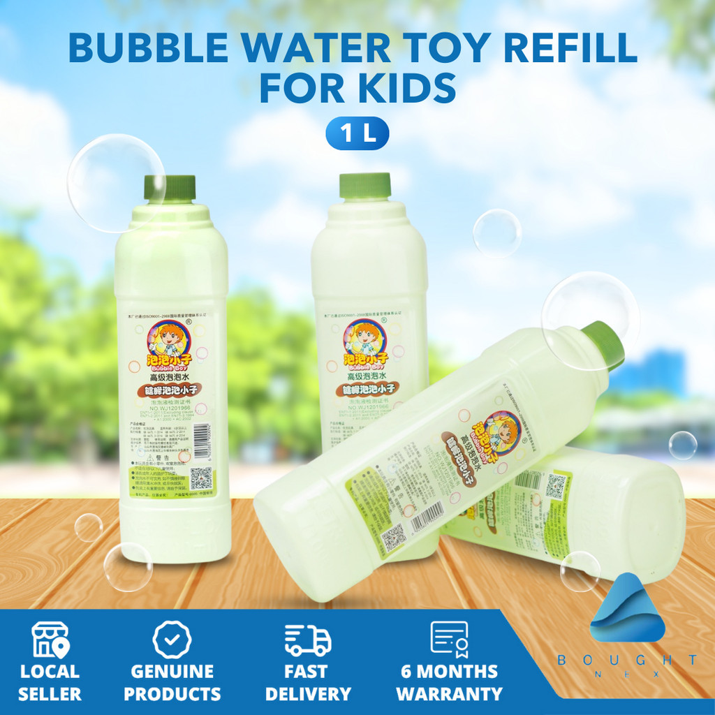 Bubble Water 1L Bubble Toy Refill for Kids Non-Toxic Long-Lasting Playful Fun Entertainment ...