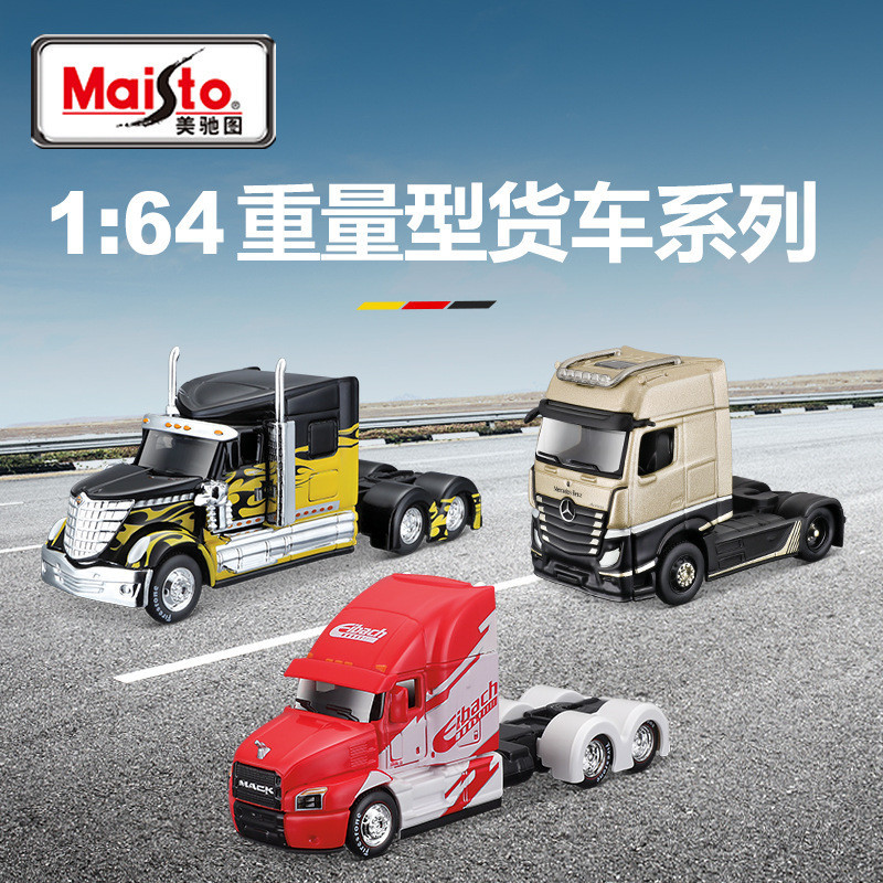 Maisto 1/64 INTERNATIONAL MACK BENZ Container Trailer Head Car Model ...