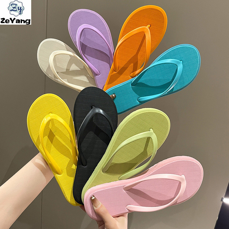 [ZY] Ready Stock Beach Slippers Men Women Outer Wear Shoes Unique ...