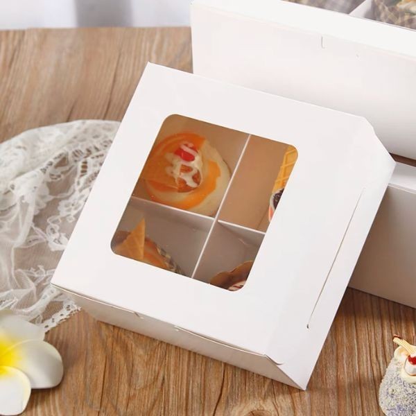 4/6/9 Grids Window Cake Box Gift Box kotak kek Cup Cake Box biscuit Box ...