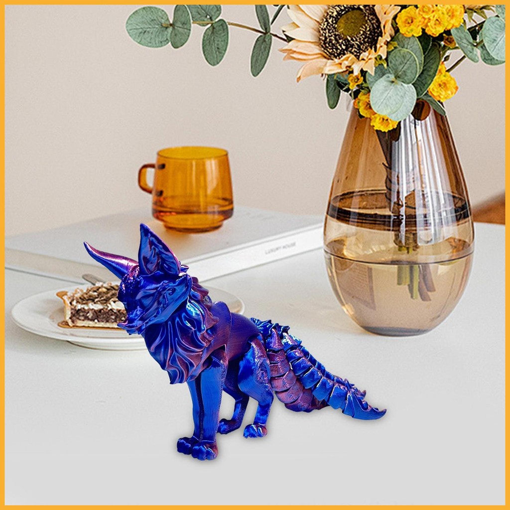 3D Printed Fox Nine-Tailed Fox Fidget Toy Surprise Articulating Fox ...