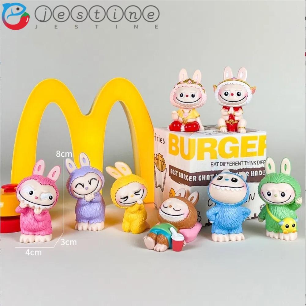 JESTINE Labubu Figure Doll, Candy Color Mini Labubu Action Figure ...