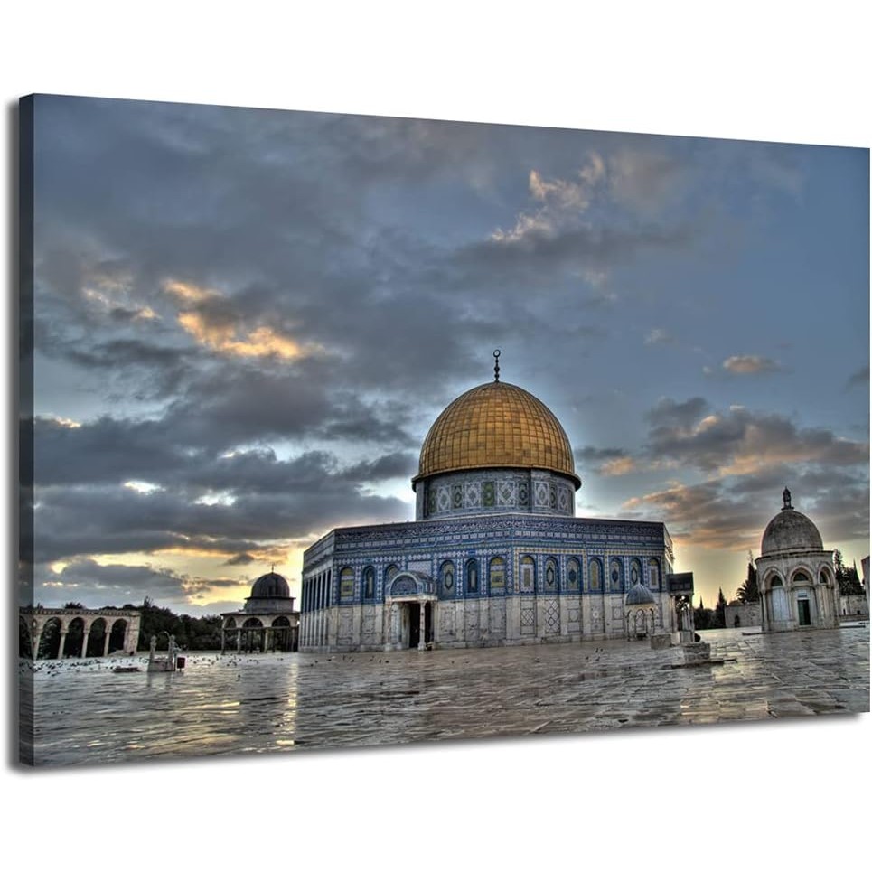 Masjid Al Aqsa and Dome of The Rock Wall Art Poster Realist Mosque ...