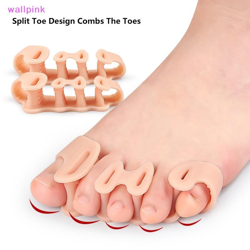 wallpink 1pair Silicone Toe Finger Separator 5 Hole Hallux Valgus ...